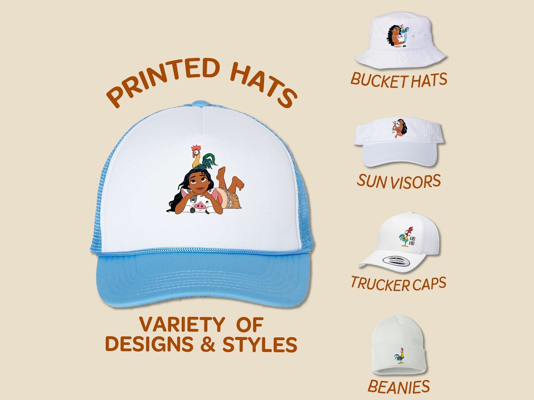 Moana Pua Hei Hei Printed Hat: Kids Birthday Cap - Etsy