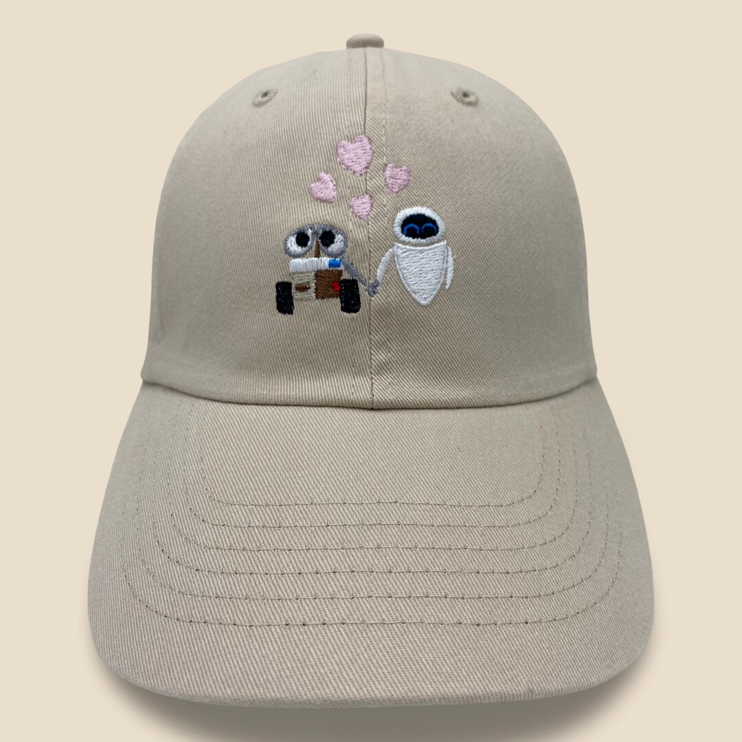 Wall-e and Eve Embroidered Hat: Adjustable Cotton Cap - Etsy