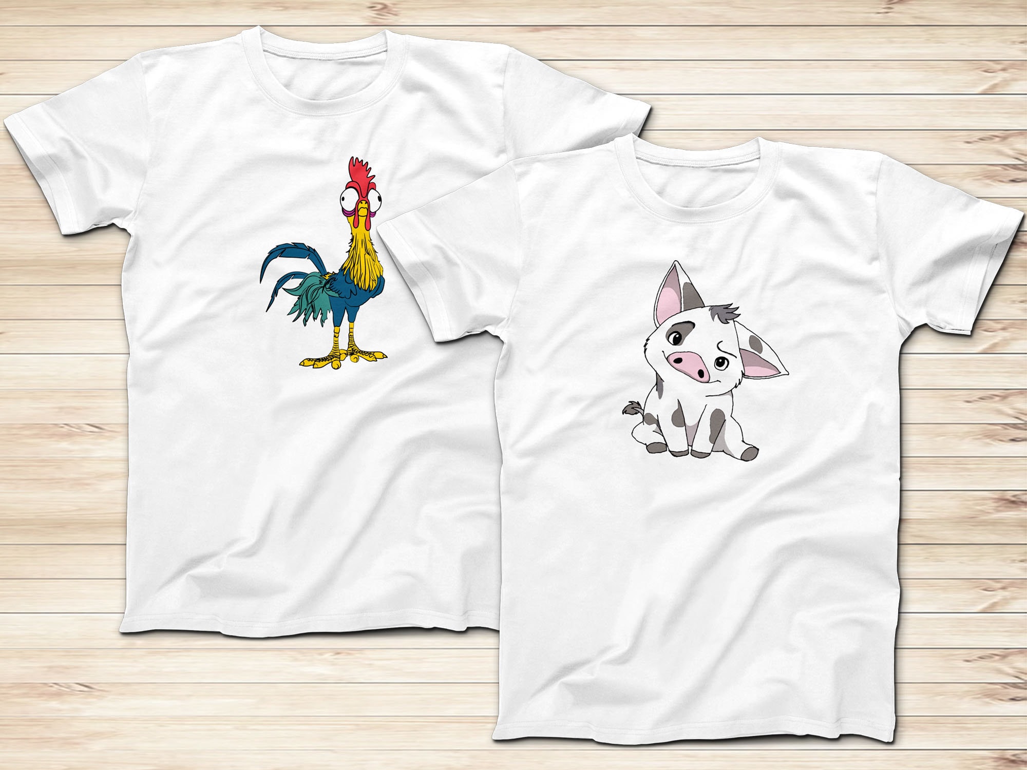 Pua Pig and Hei Hei Rooster Shirts Moana Cartoon Inspired - Etsy
