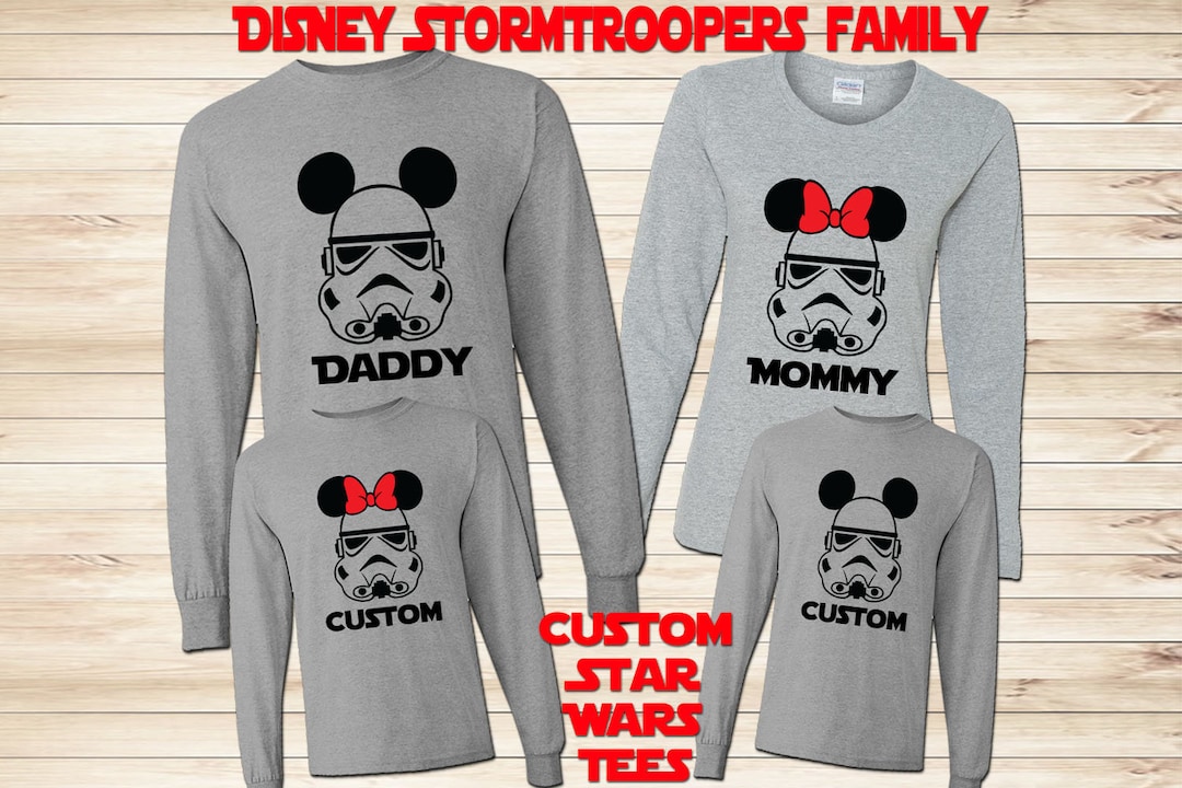Mickey Minnie Stormtrooper Family Long Sleeve Shirts: Star Wars ...