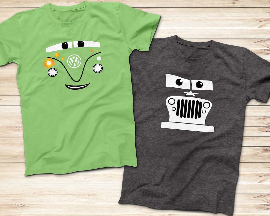 Disney Cars Fillmore and Sarge T-shirts, Fillmore Bus and Sarge Jeep ...