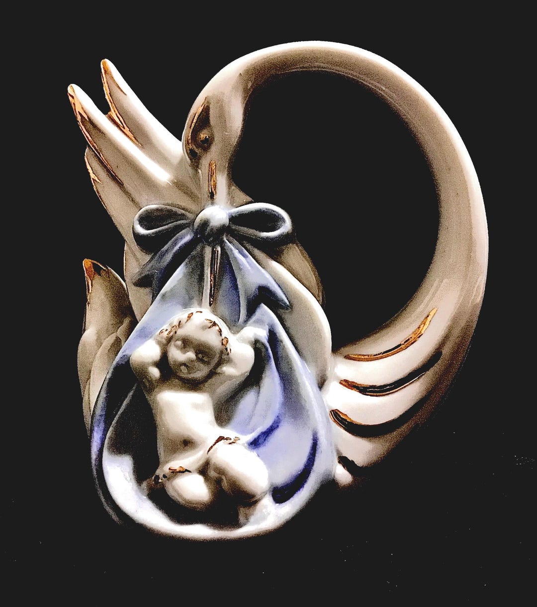 Capodimonte Trademark 1782-1834 Lucky Stork for Births Sculpture Statue ...