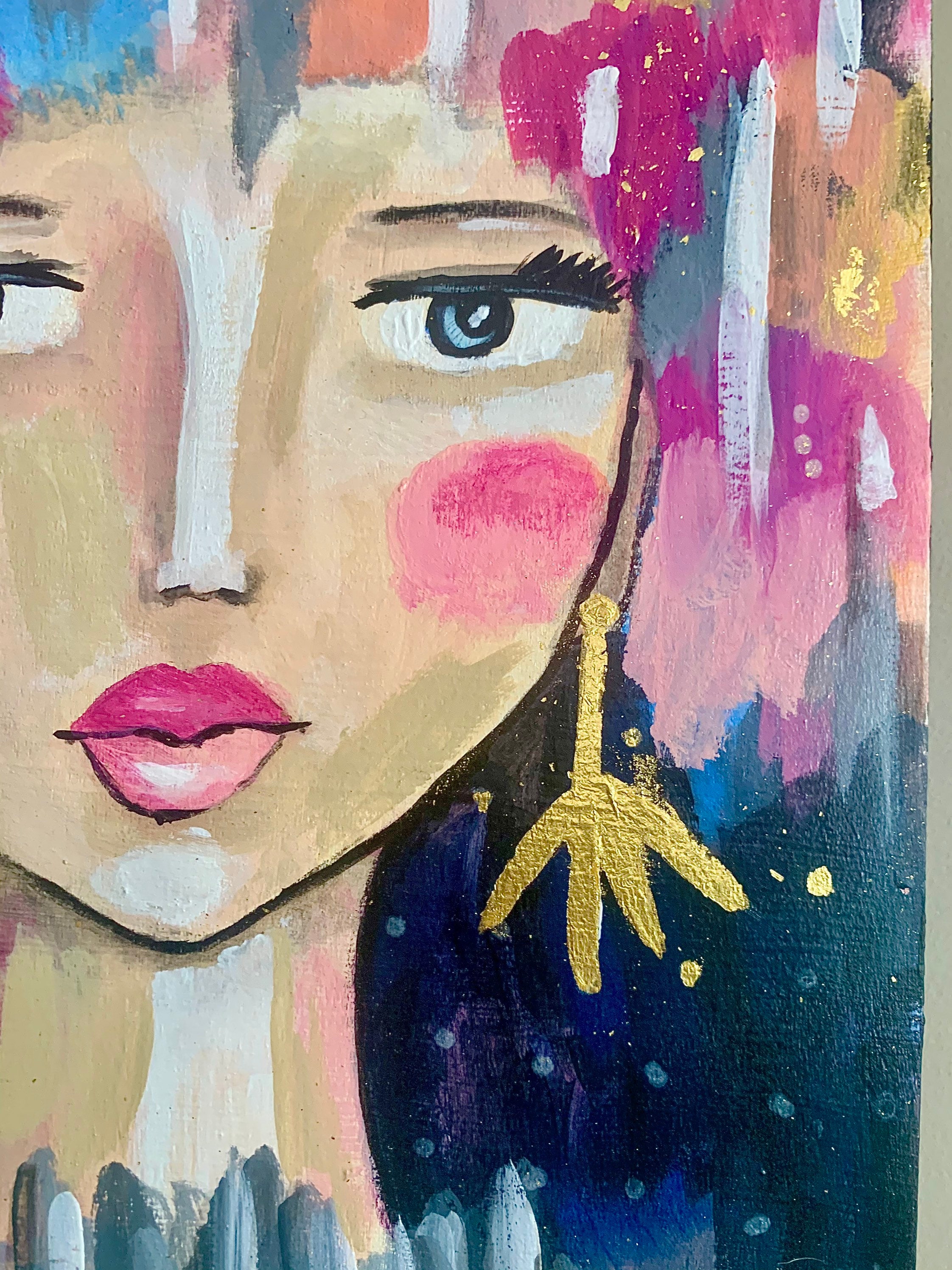 Unlimited Potential acrylic painting art whimsical face girl female ...