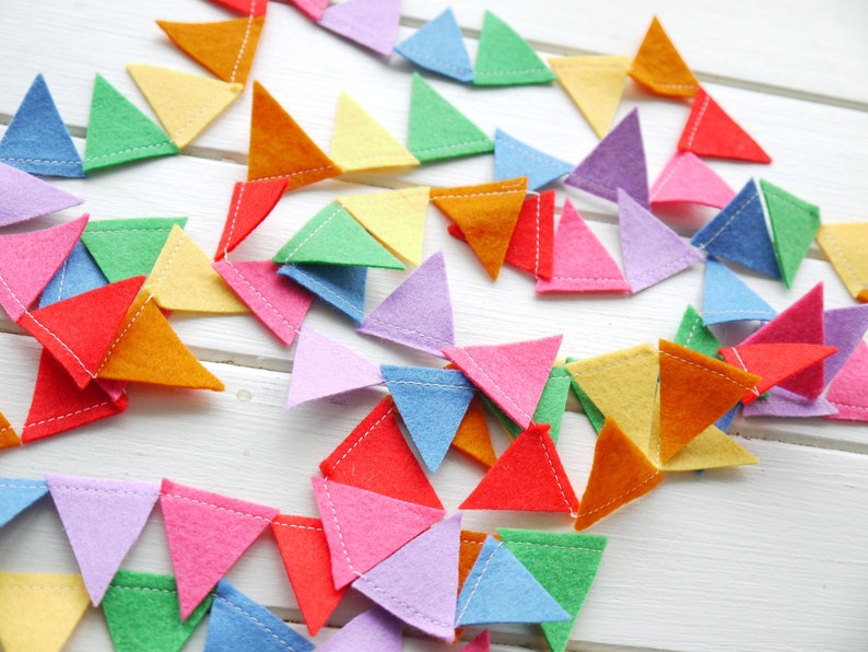 Mini Bunting Muted Rainbow Felt Garland. Reusable Party - Etsy Mini Bunting Muted Rainbow Felt Garland. Reusable Party - Etsy