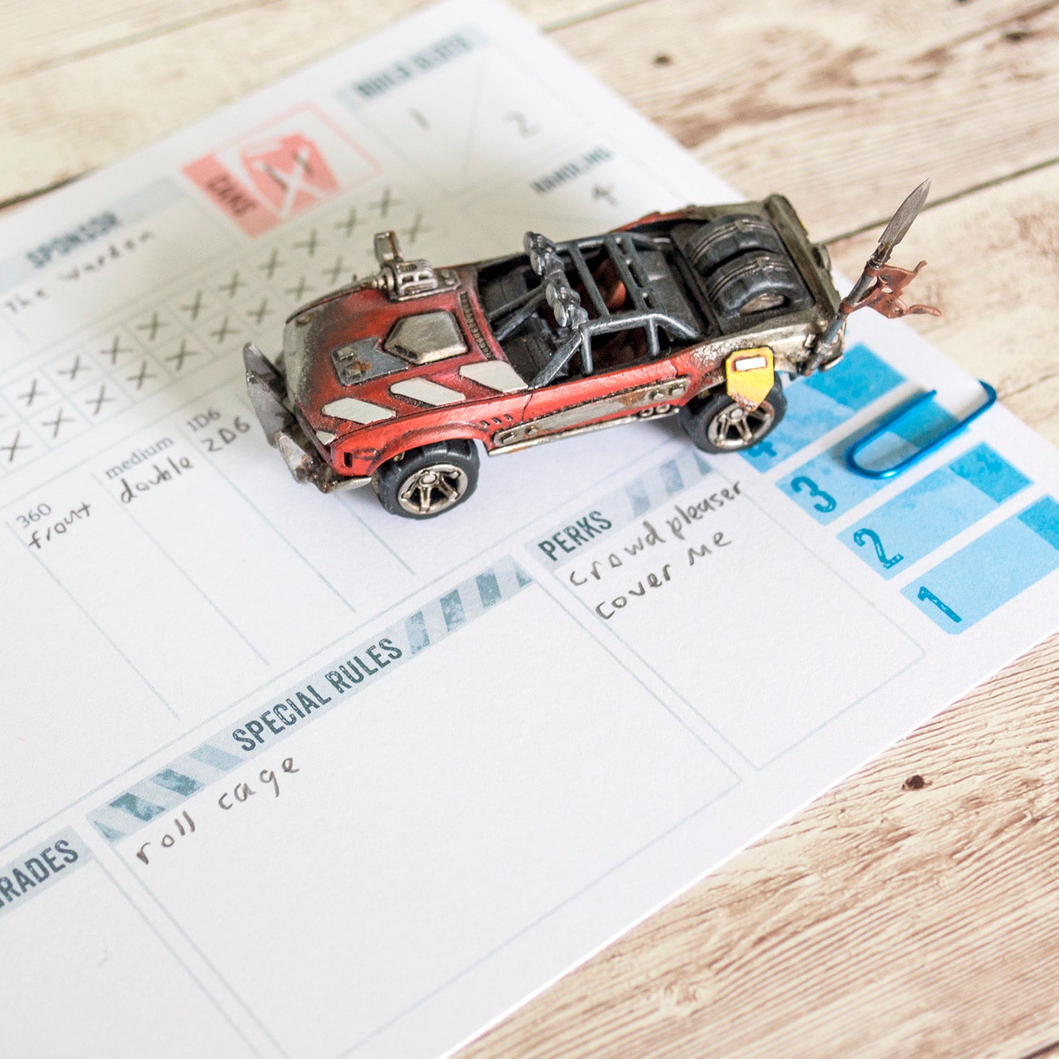 Gaslands Vehicle Dashboard Cards - Set of 10 A5 Printed Cards, Stats ...