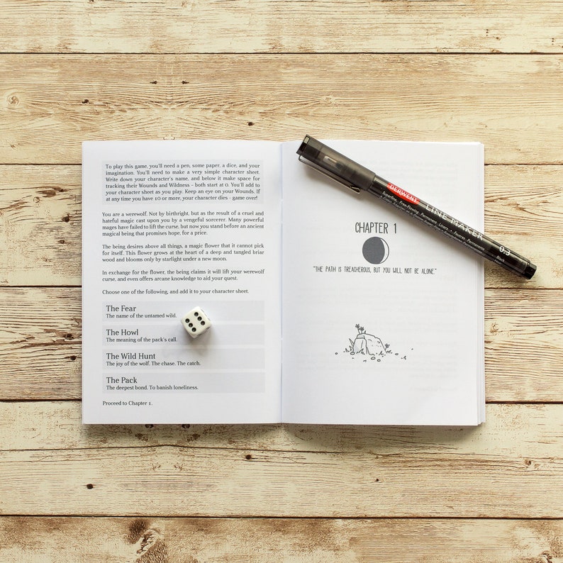 Awoo! A6 Werewolf RPG Zine - Fantasy Tabletop Role Playing Game, Dice ...