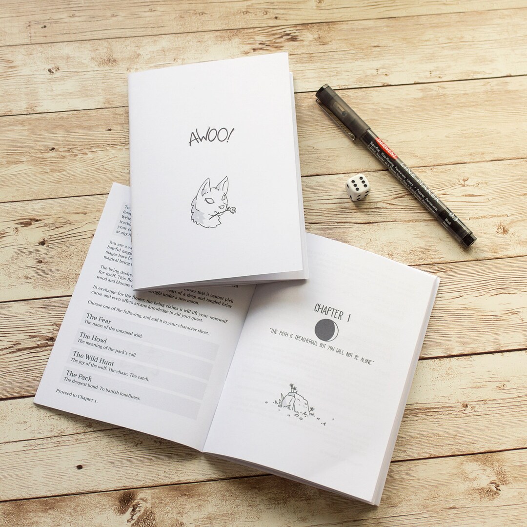 Awoo! A6 Werewolf RPG Zine - Fantasy Tabletop Role Playing Game, Dice ...