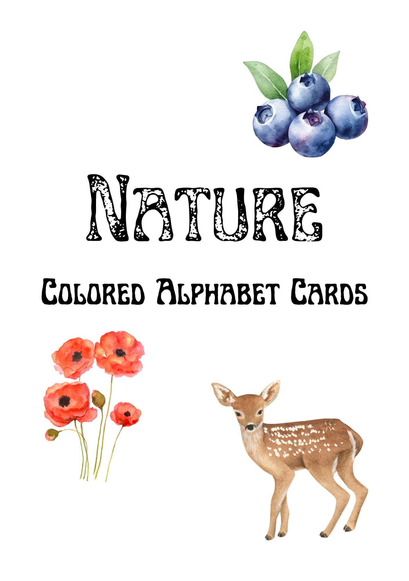 Nature Alphabet Cards Colored Nature Cards Alphabet Cards Letter ...