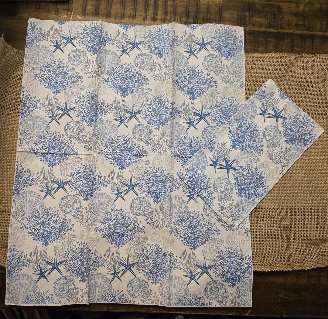 2 Pack Beach Theme Paper Napkins for Decoupage, Craft Napkins for ...