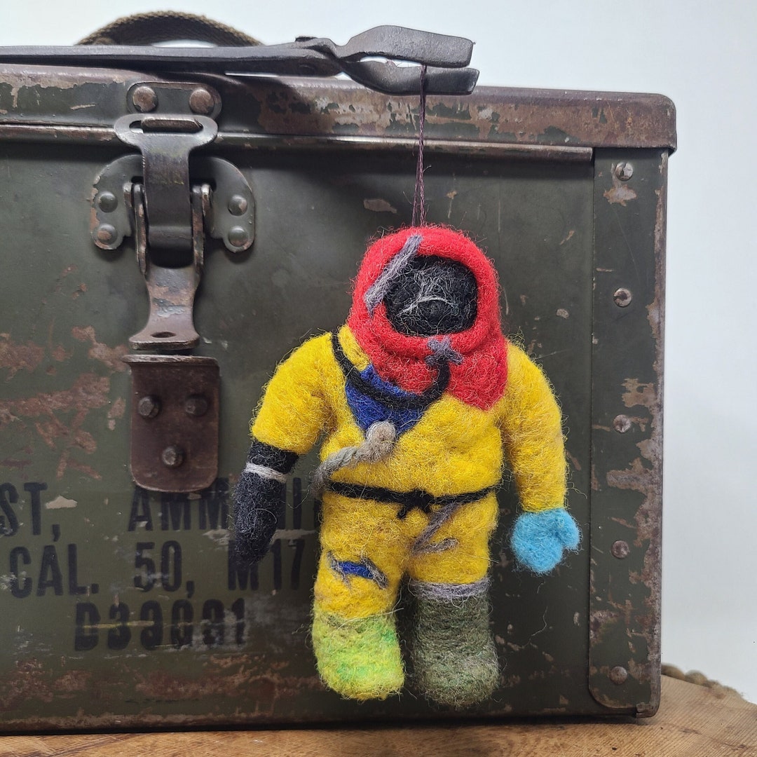 Hazmat Suit Rust Video Game Hanging Needle Felt Ornament - Etsy