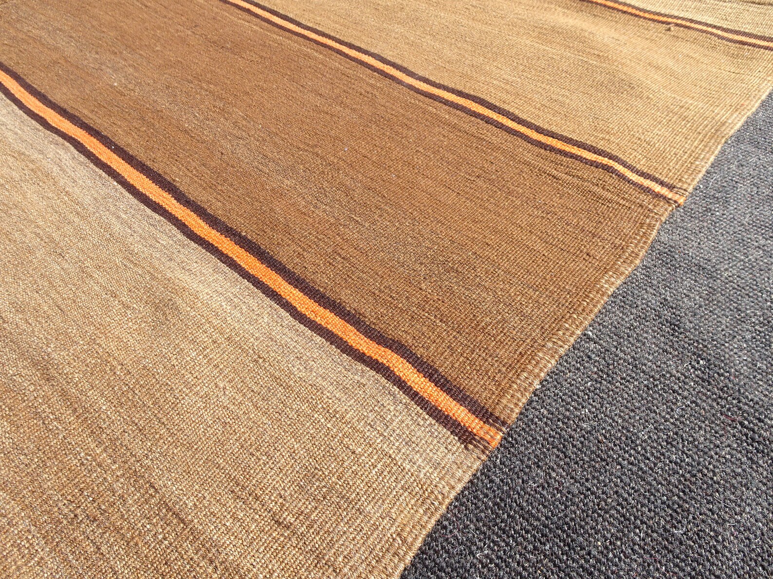 Brown Kilim Rug64x107 Feet 194x326 Cm Modern | Etsy