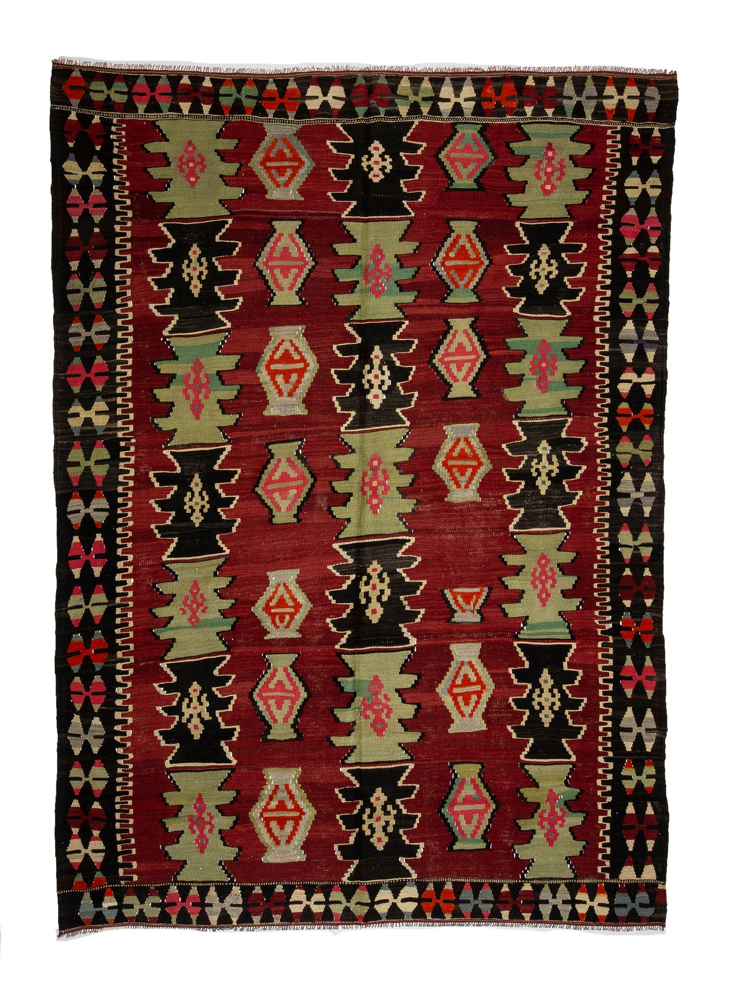 Red Kilim Rug64x88 Feet 194x270 Cm Turkish Red | Etsy