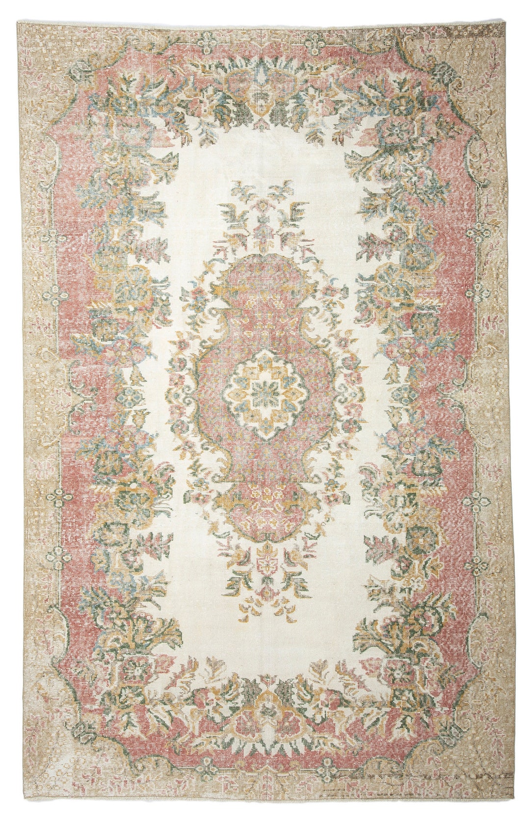 Large Oushak Rug,6,1x10feet 186x305 Cm Double Knotting Woven Turkish ...