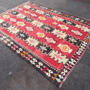 Red Kilim Rug64x88 Feet 194x270 Cm Turkish Red - Etsy
