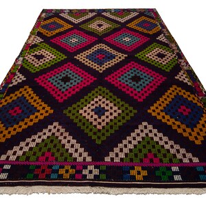 Pink Kilim Rug,6x9,4 Feet 182x285 Cm Vintage Home Decor Bright Color ...