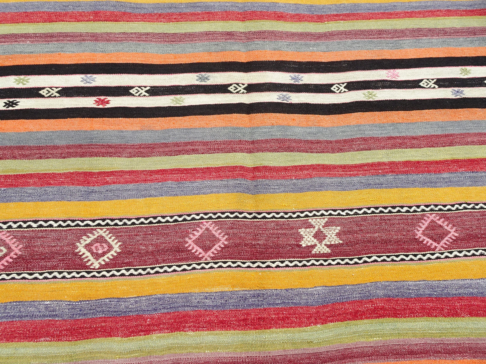 Large Stripe Rug66x101feet 197x308 Cm Turkish - Etsy