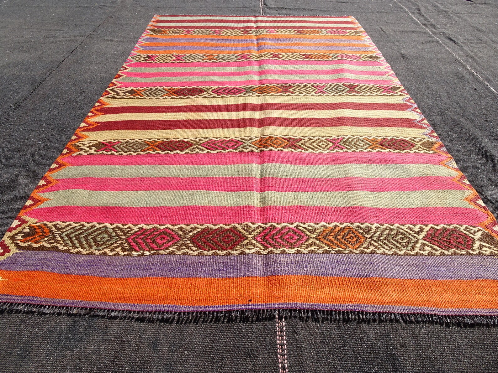 Pink Stripe Rug,4,3x6,11 Feet 130x210 Cm Striped Beautiful Colours ...