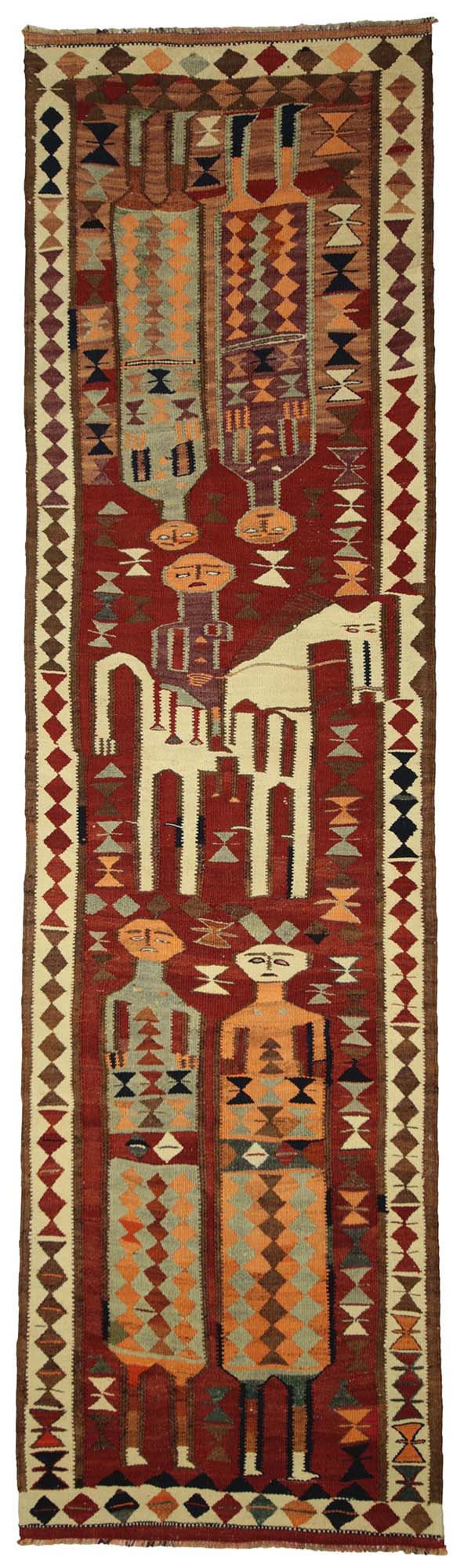 Horse and Human Figure Pattern Beautiful Kilim Rug | Etsy