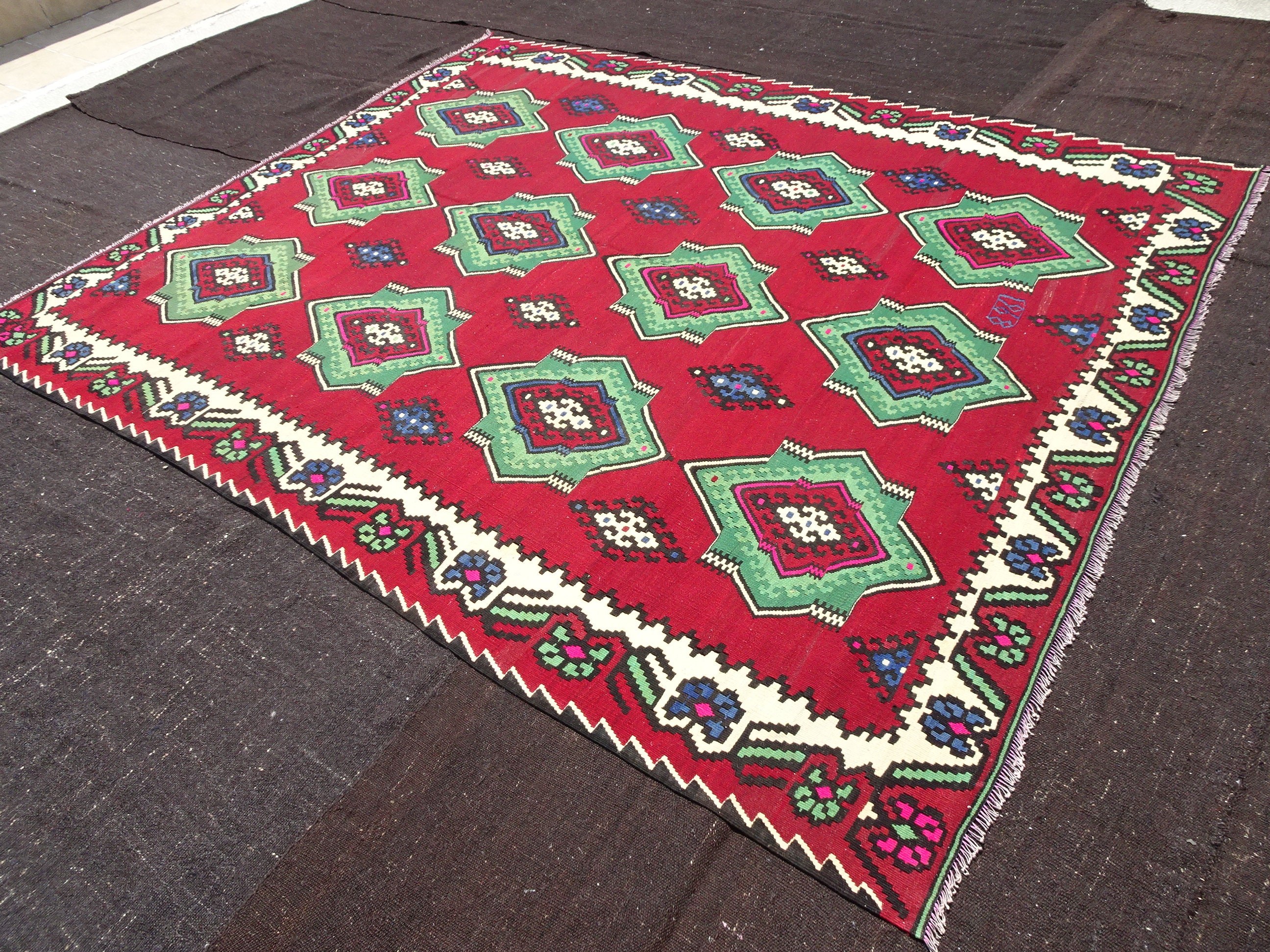 Turkish Handmade Red Kilim 710x96 Feet 240x290 | Etsy