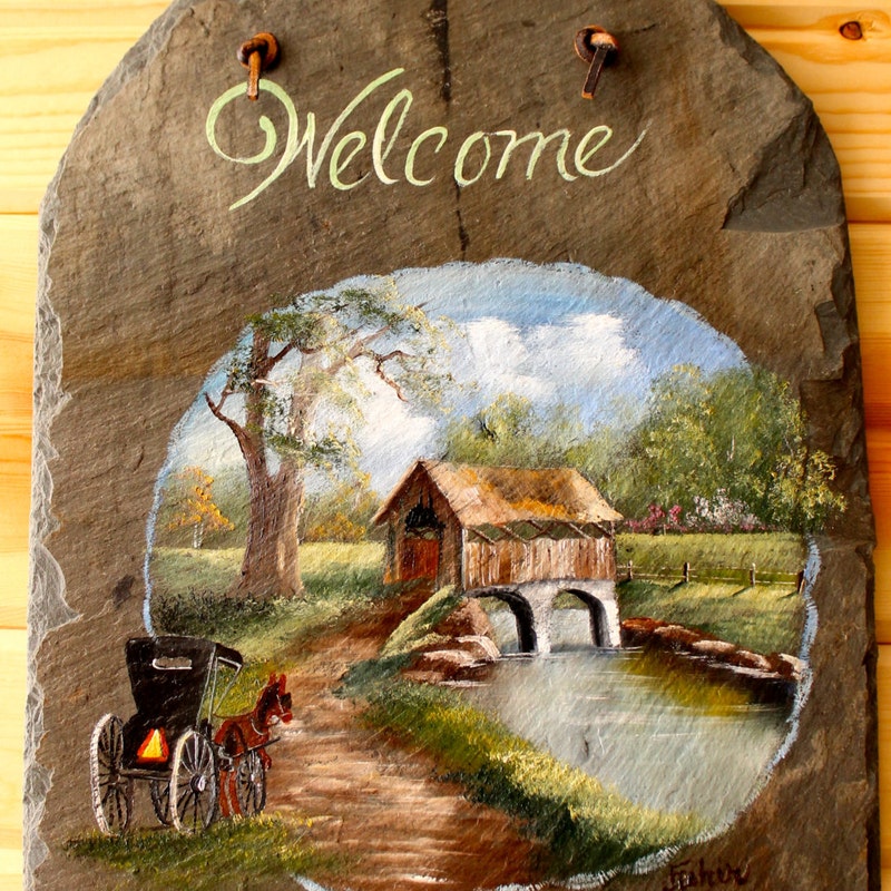 Paintings on Slate - Etsy