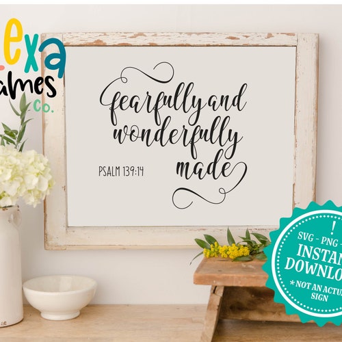 Fearfully and Wonderfully Made SVG Instant Download - Etsy