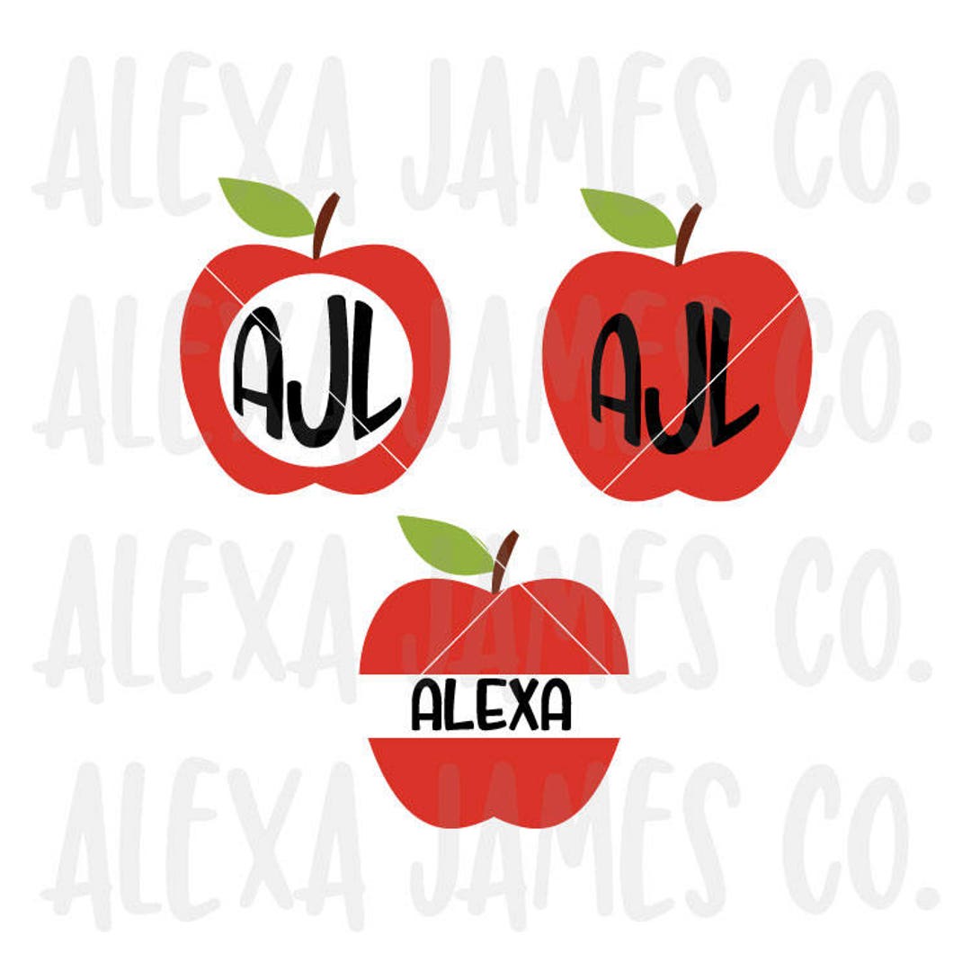 Apple Monogram SVG, Teacher Monogram, SVG Cut File, Teacher Gift SVG ...