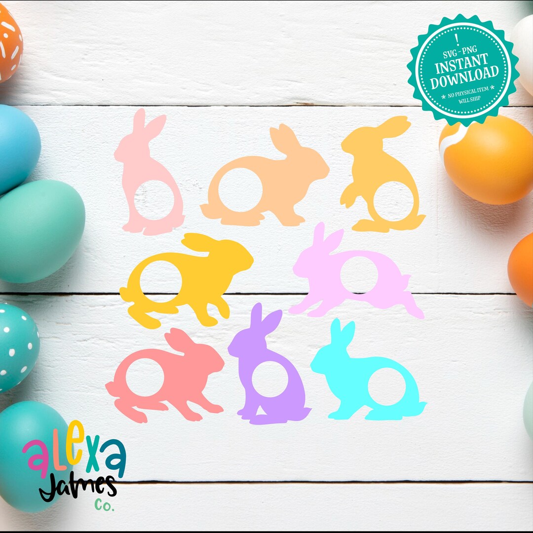 Easter Bunny Monogram SVG, Easter Bunny Monogram PNG, Realistic Rabbit ...