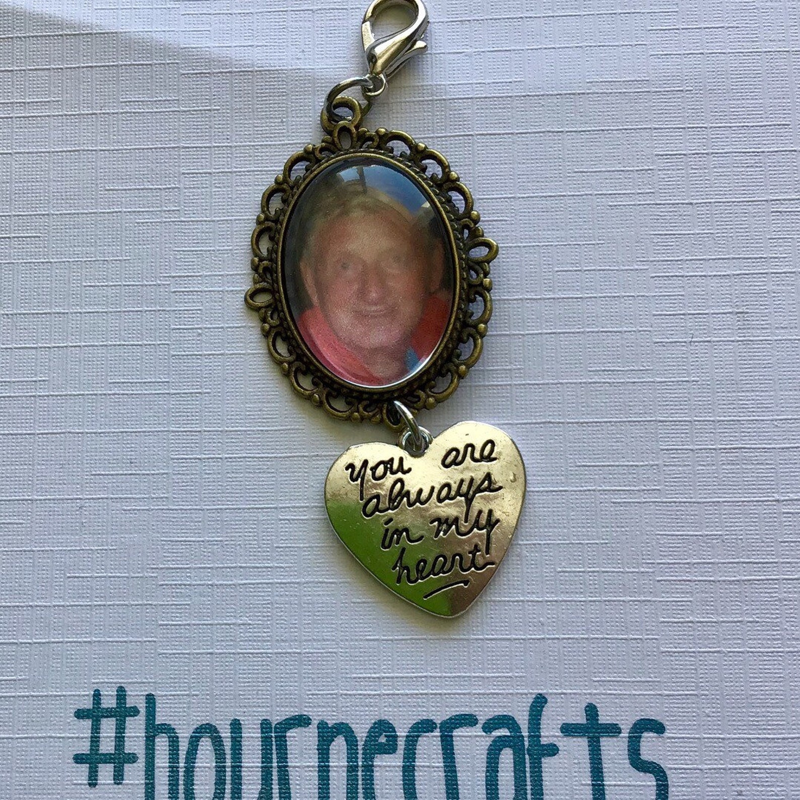 Personalised Wedding Bouquet, Buttonhole, Memorial Photo Charm - Etsy