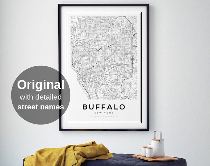 1893 Map of Buffalo New York Area - Etsy
