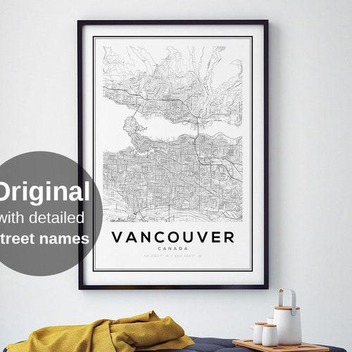 Vancouver Map Print Vancouver Maps Vancouver Map Poster Map - Etsy Canada