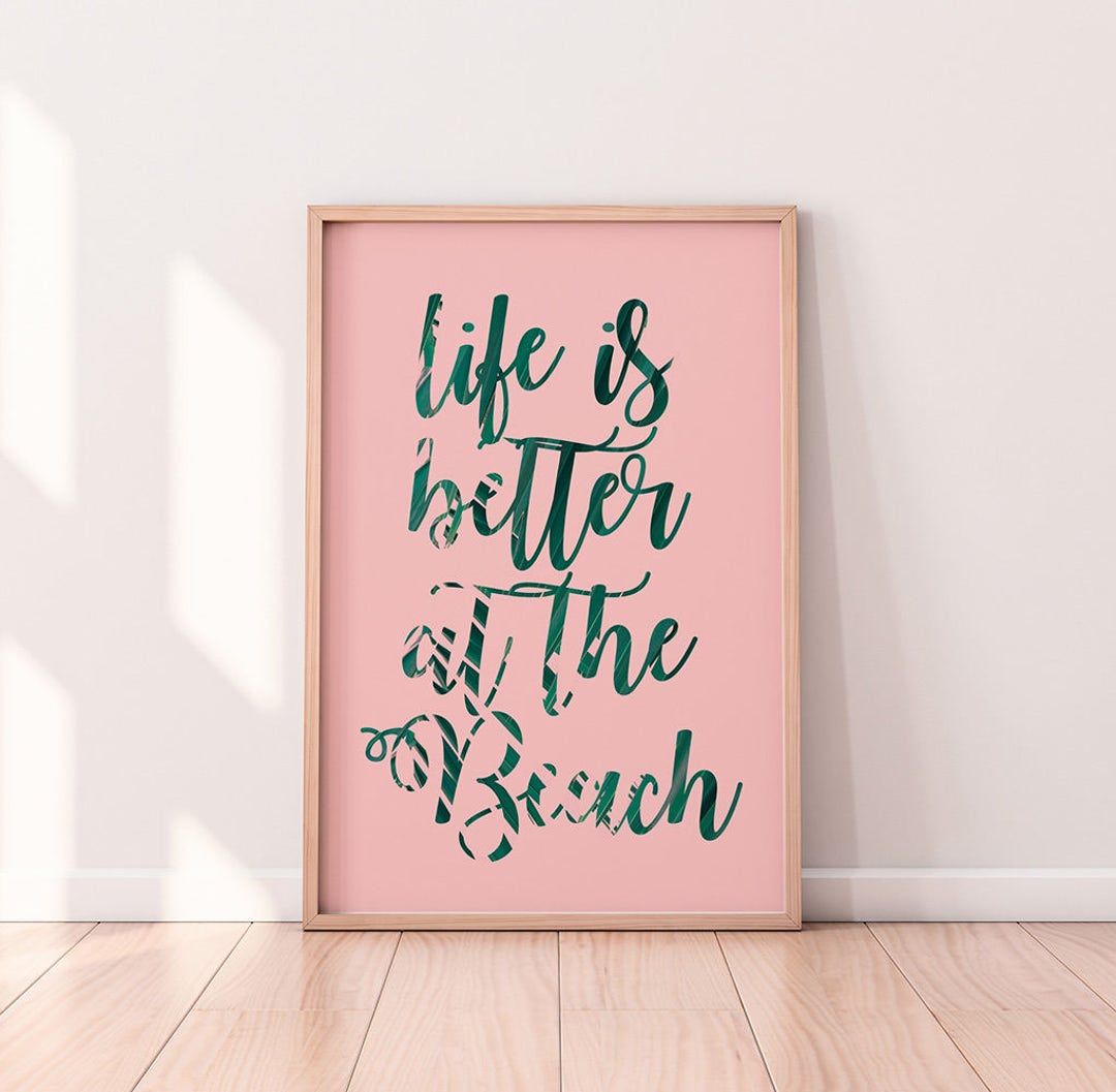 Beach Print, Tropical Printable Art, Quote Print, Tropical Print ...