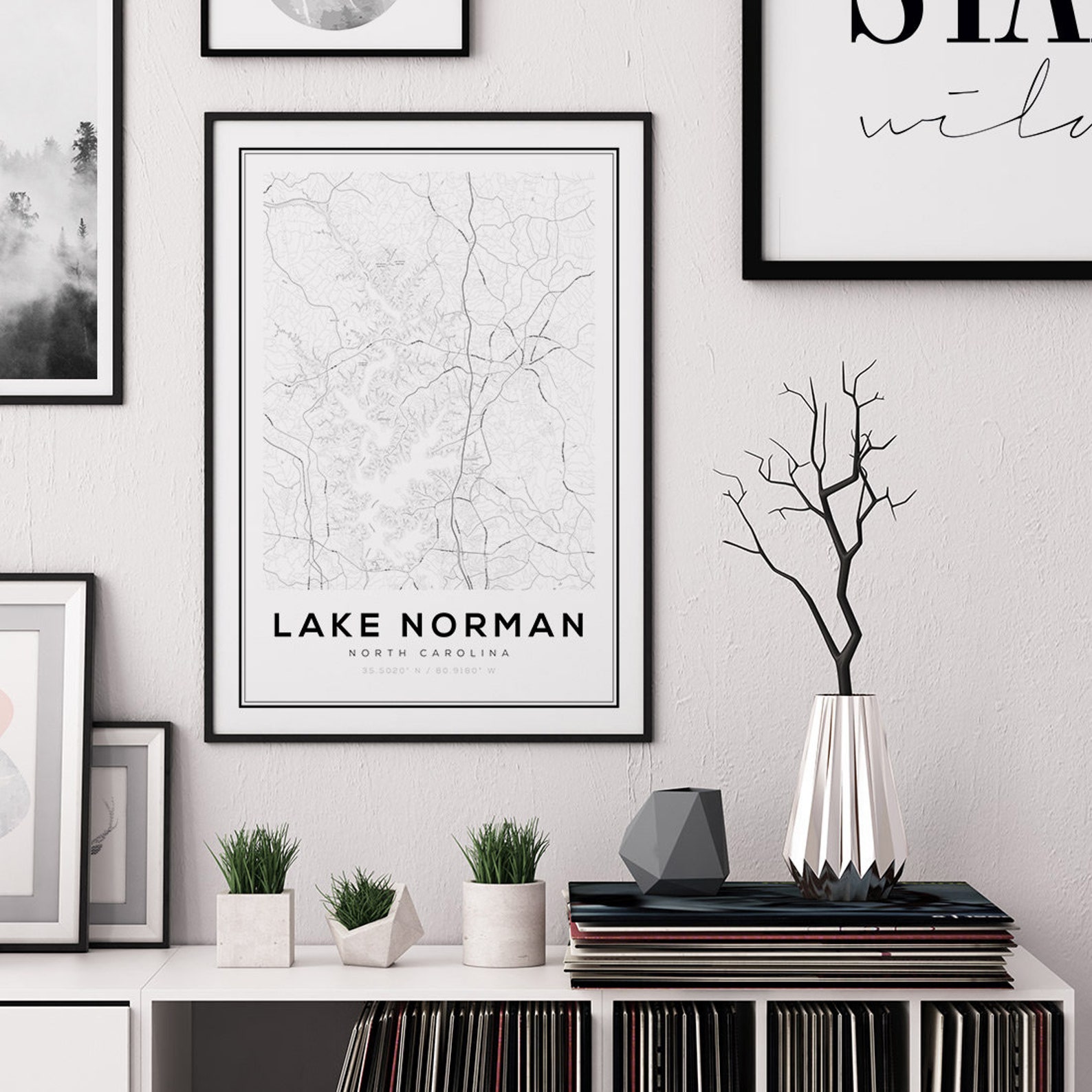 Lake Norman Map Print Map of Lake Norman Lake Norman North - Etsy