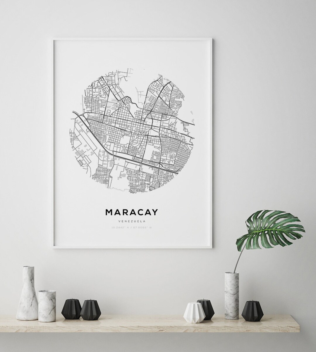 Printable Maracay Map Print - Venezuela City Street Wall Art ...