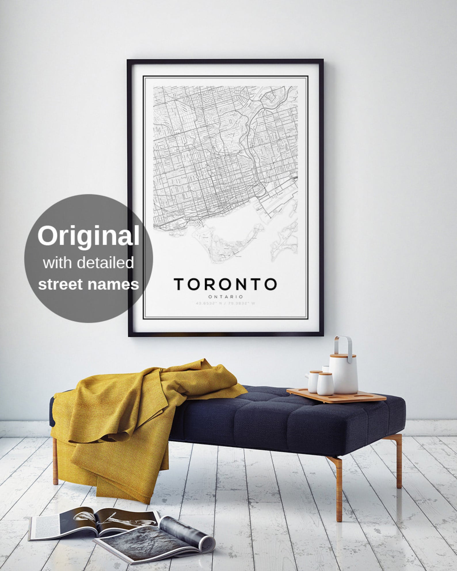 Toronto Map Print Map of Toronto Toronto Ontario Toronto - Etsy Canada