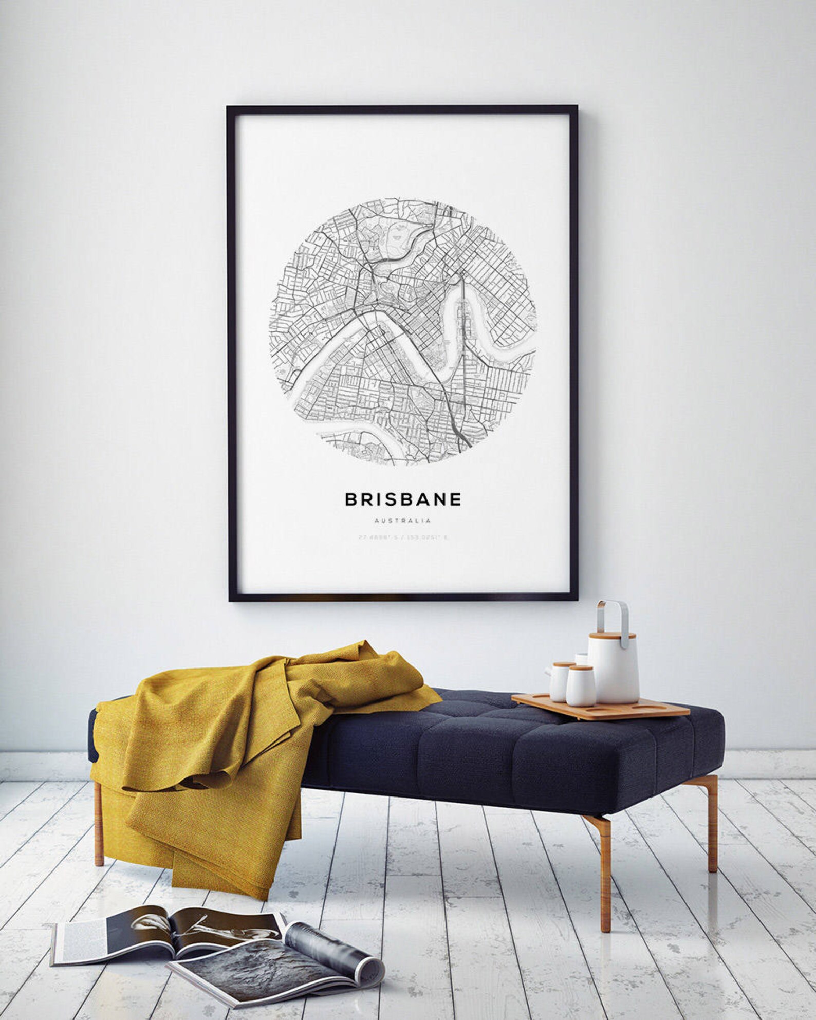 Brisbane Map Poster Brisbane Map Art Street Map Print Stree - Etsy