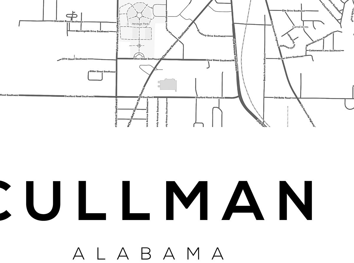 Cullman Map Print Alabama Maps Cullman Maps US Maps | Etsy