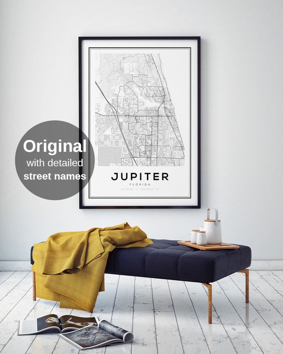 Jupiter Map Print, Jupiter Florida, Map of Jupiter, Map of Florida ...