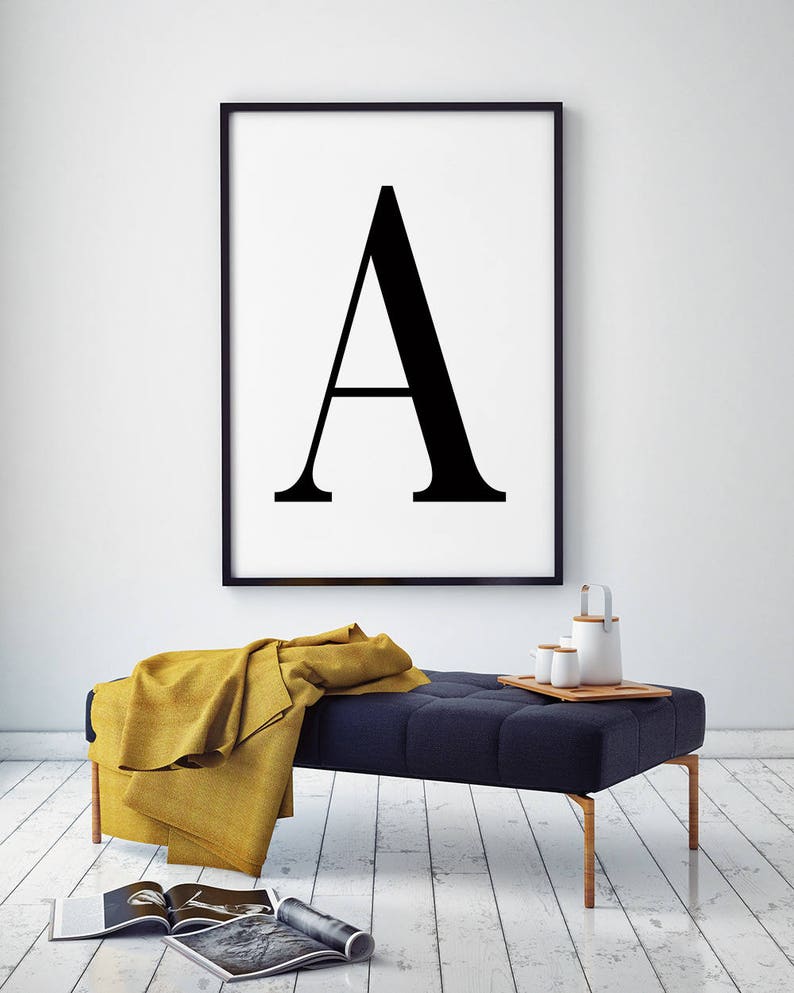 Letter A Printable Poster Scandinavian Poster Letter A | Etsy