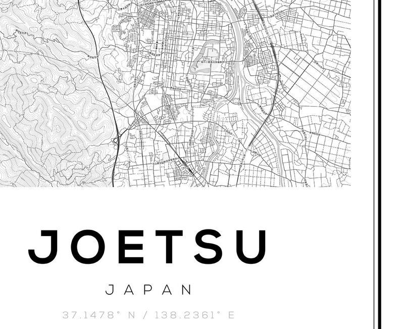 Joetsu Map Print Joetsu Japan Map of Joetsu Joetsu Map - Etsy