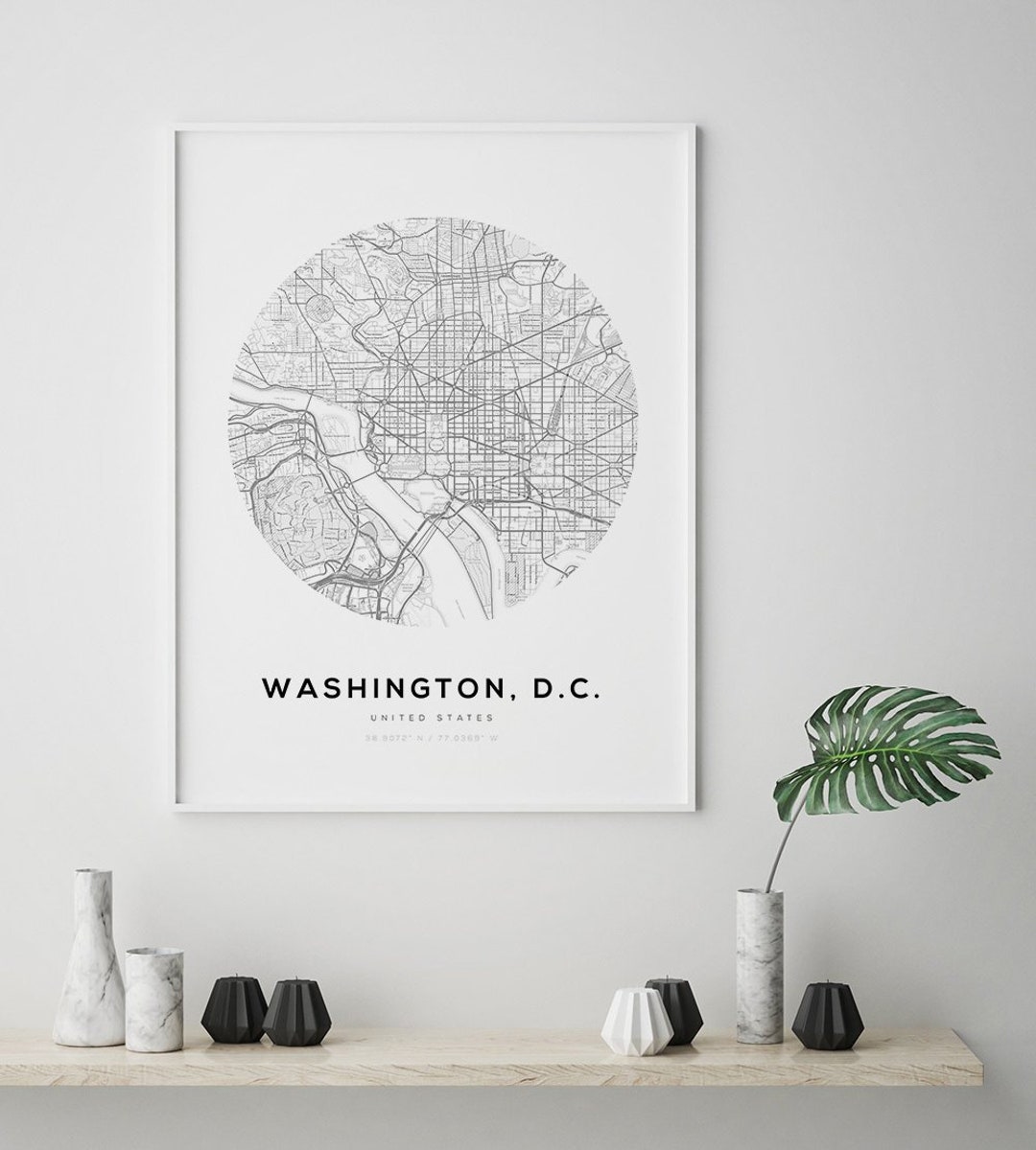 Washington DC Map Print, Map of Washington DC, City of Washington, US ...