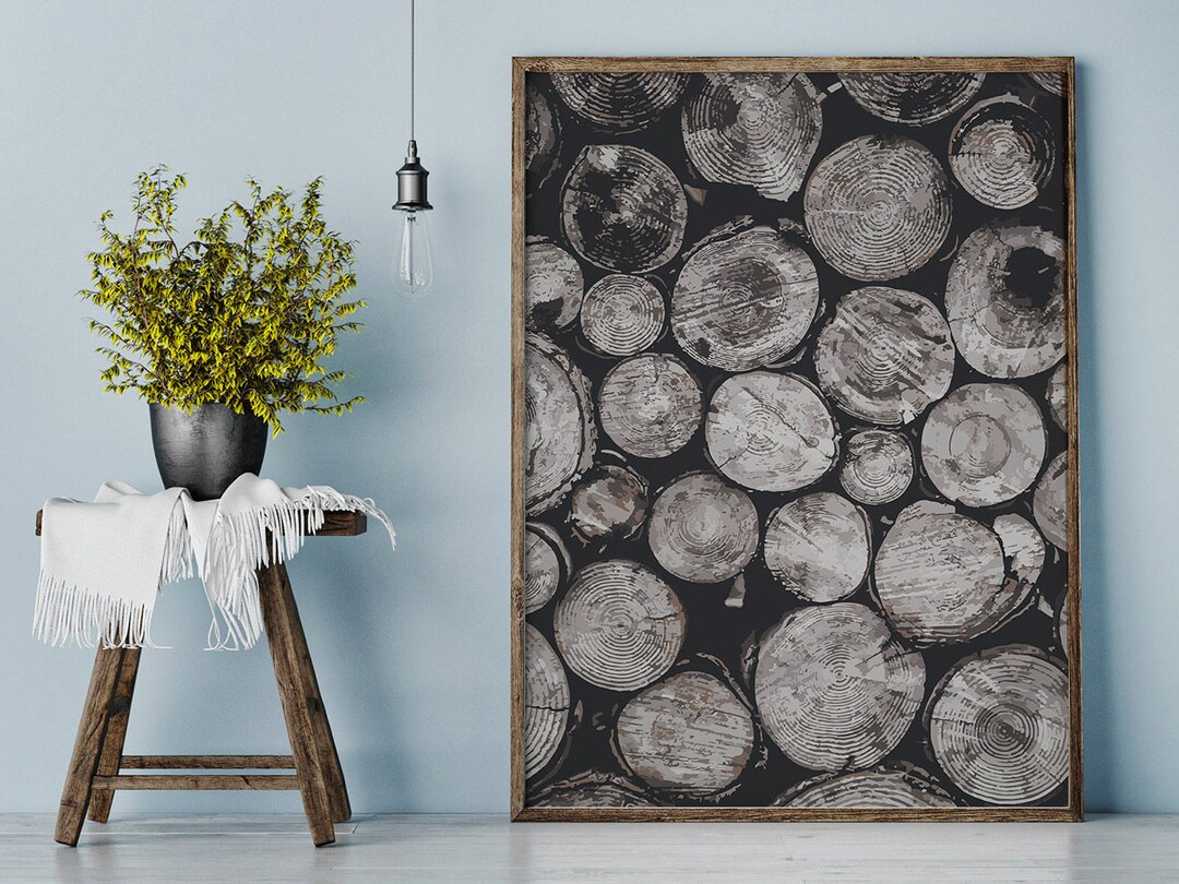 Log Print, Digital Wall Art, Log Poster, Home Decor, Log Wall Art, Wood ...