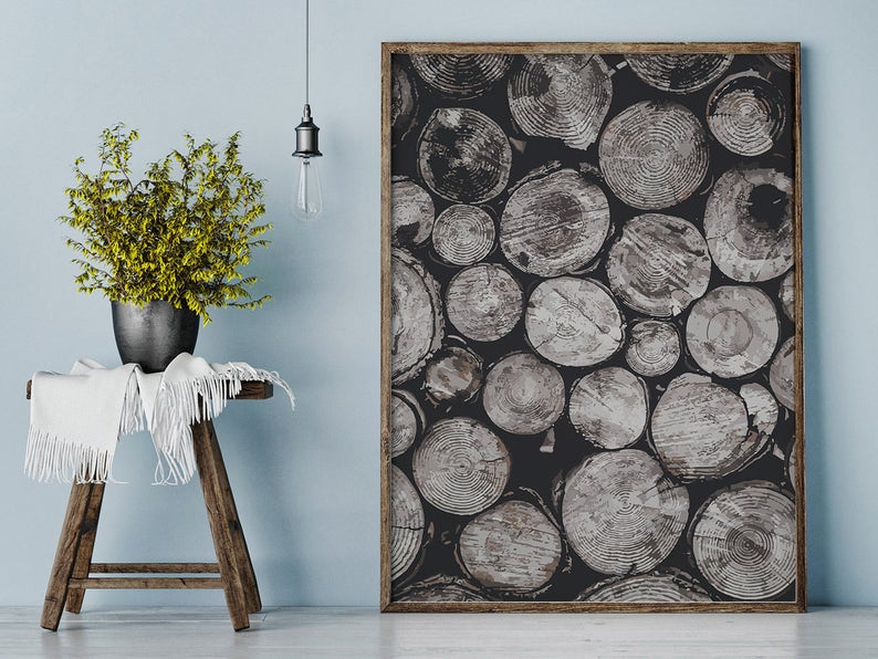 Log Print Digital Wall Art Log Poster Home Decor Log Wall - Etsy