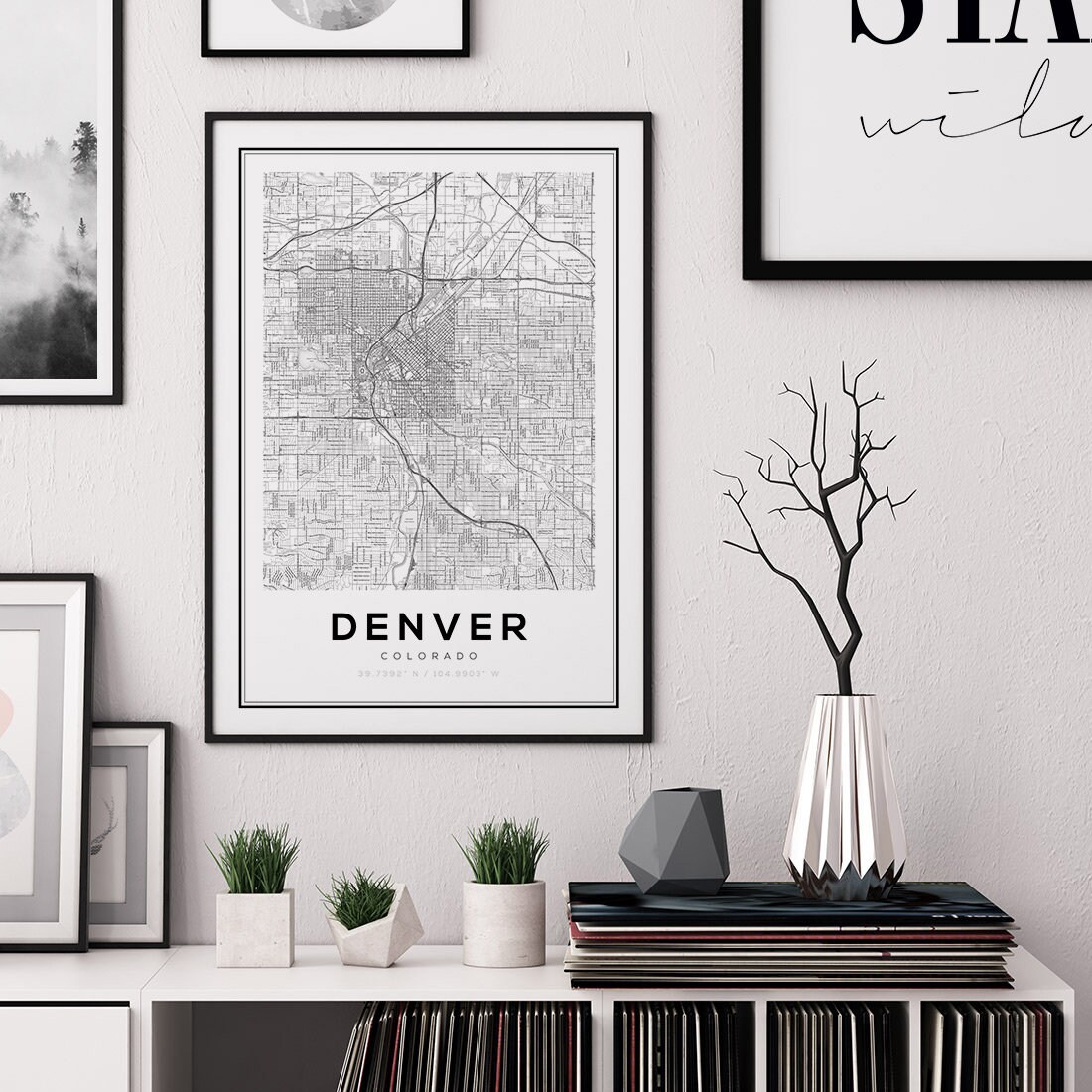 Denver Map Print Denver Map Poster Denver Colorado Denver - Etsy