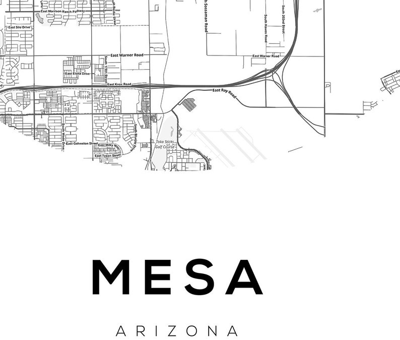 Mesa Map Print Map of Mesa Mesa Maps Mesa Map Poster Mesa - Etsy