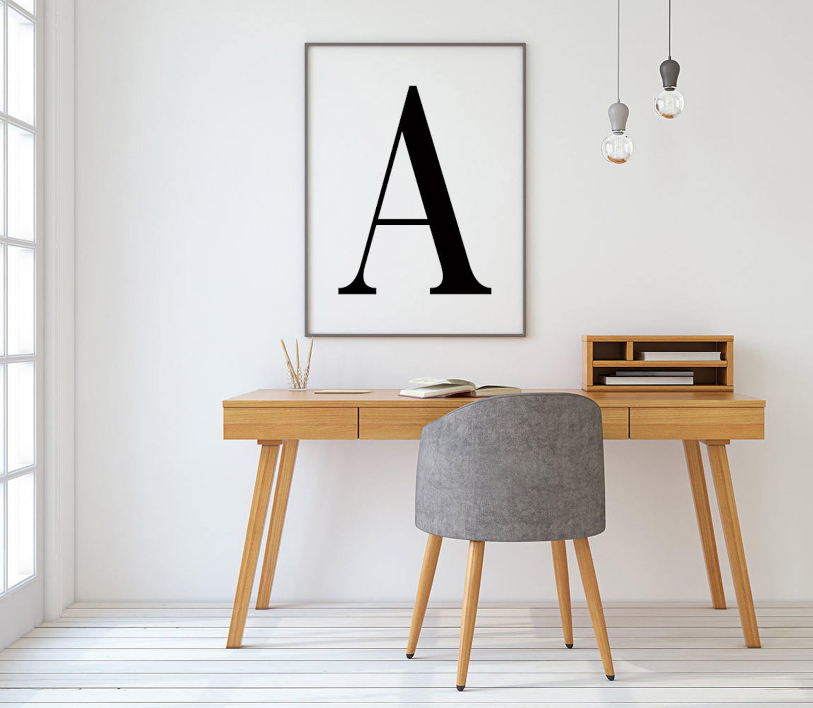 Letter A Printable Poster Scandinavian Poster Letter A - Etsy