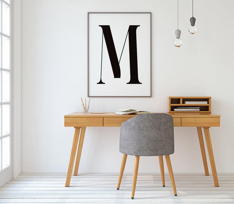 Letter M Printable Poster Scandinavian Poster Letter M - Etsy