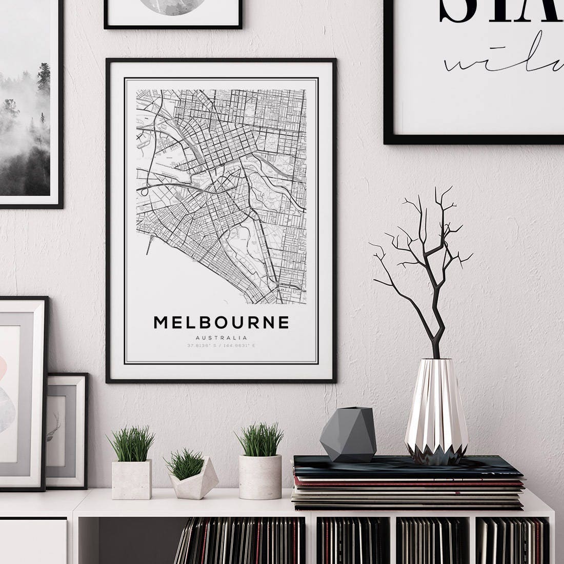 Melbourne Map Print Melbourne City Australia Print Map Art - Etsy