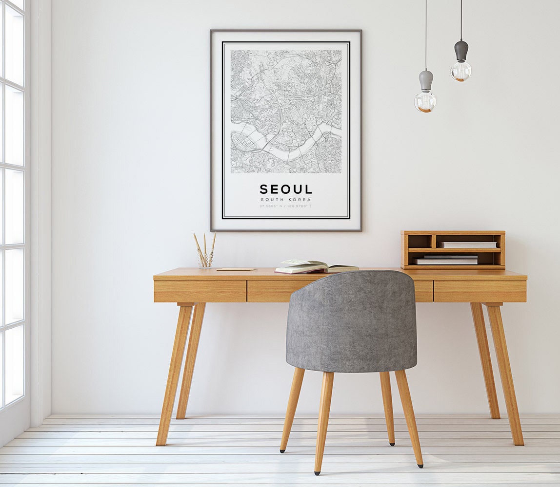 Seoul Map Print Seoul Map Poster Seoul Maps Map of Korea - Etsy