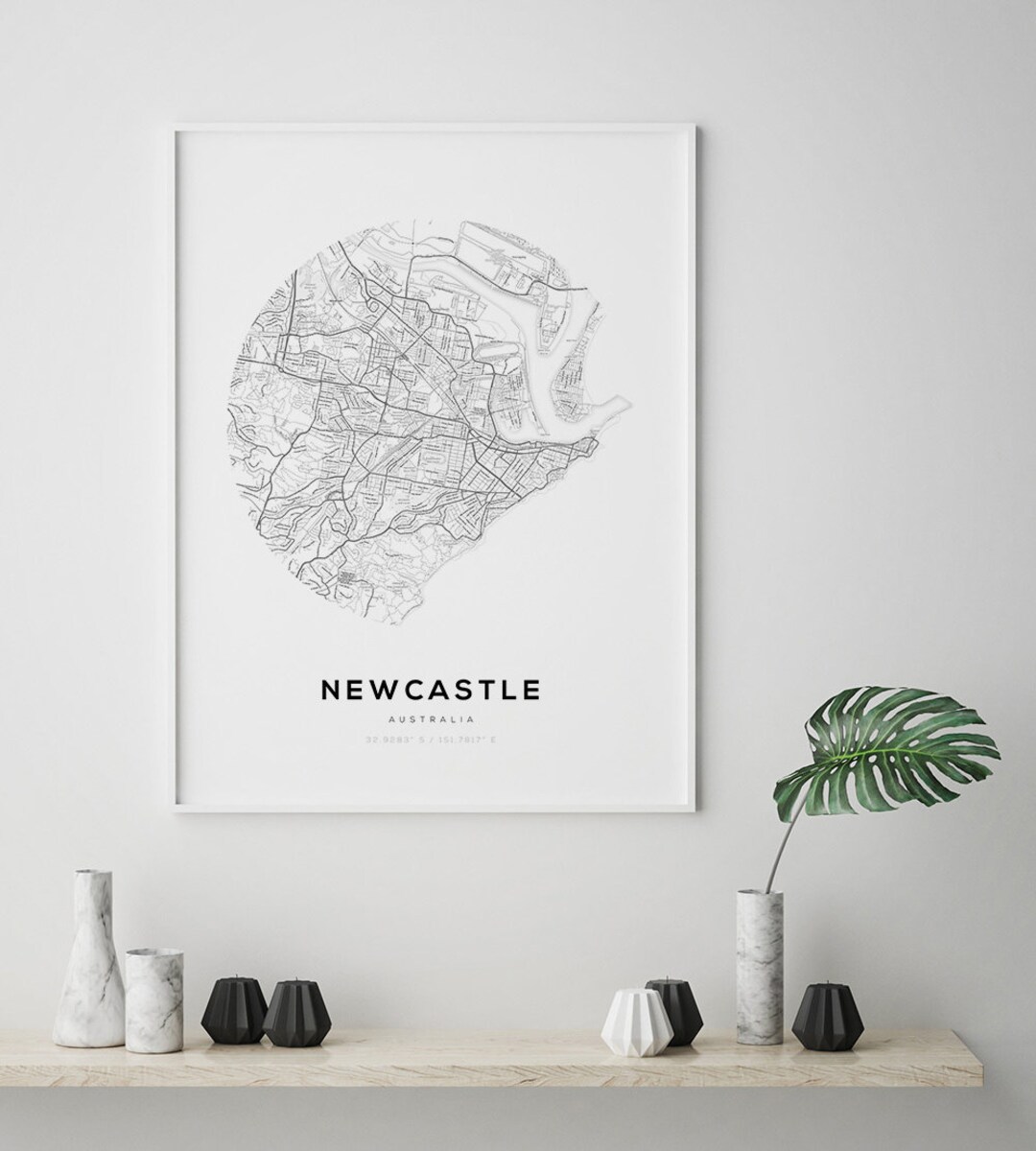 Newcastle Map Print, Newcastle Australia, Map of Newcastle, Newcastle ...