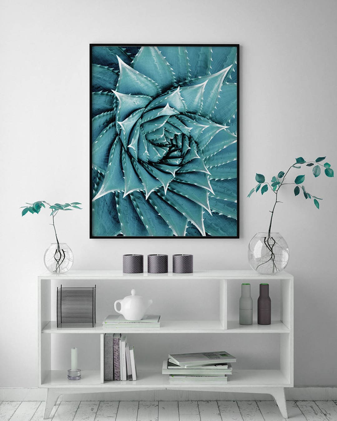 Printable Aloe Vera Print - Minimalist Leaf Wall Art, Scandinavian ...